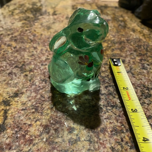 Fenton | Accents | Vintage Fenton Green Painted Glass Butterfly Kisses ...